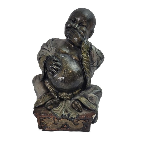 Vintage | Accents | Vintage Chalkware Plaster Sitting Laughing Buddha ...